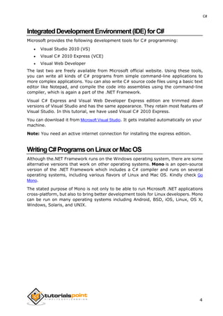 Csharp tutorial | PDF