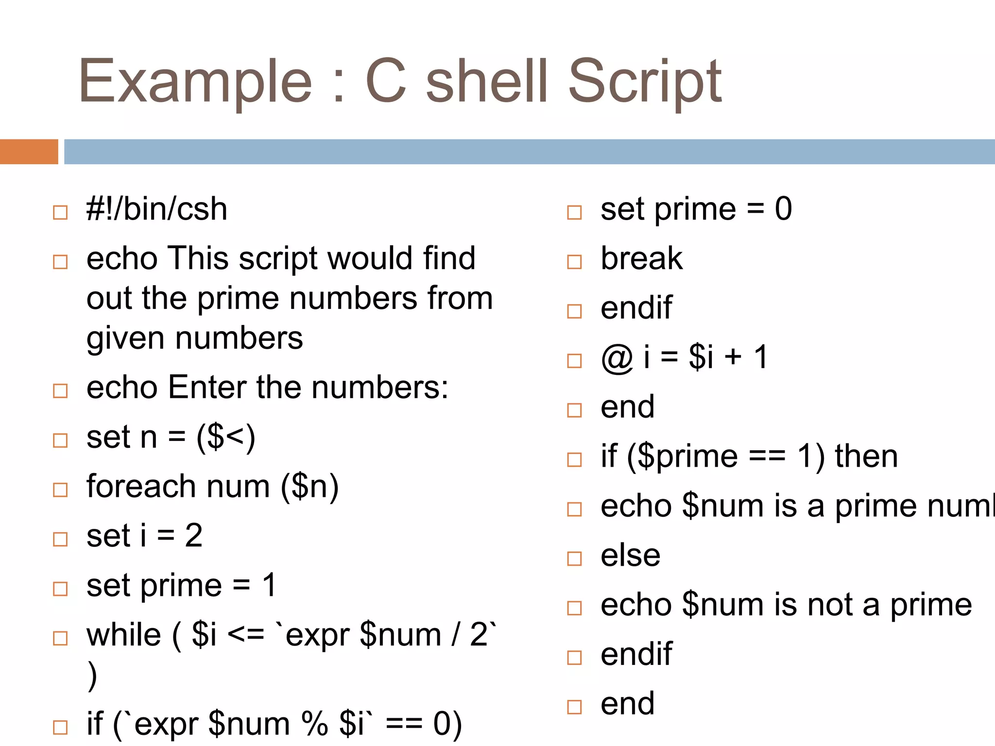 First steps in C-Shell | PPTX