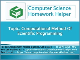 Computational Methods in Scientific Programming | PPT