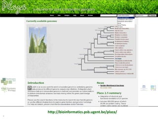 Dissecting plant genomes with the PLAZA 2.5 comparative genomics ...