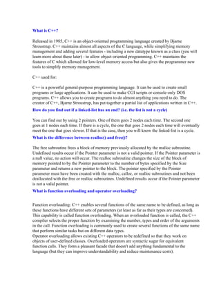 C++ short questions | PDF