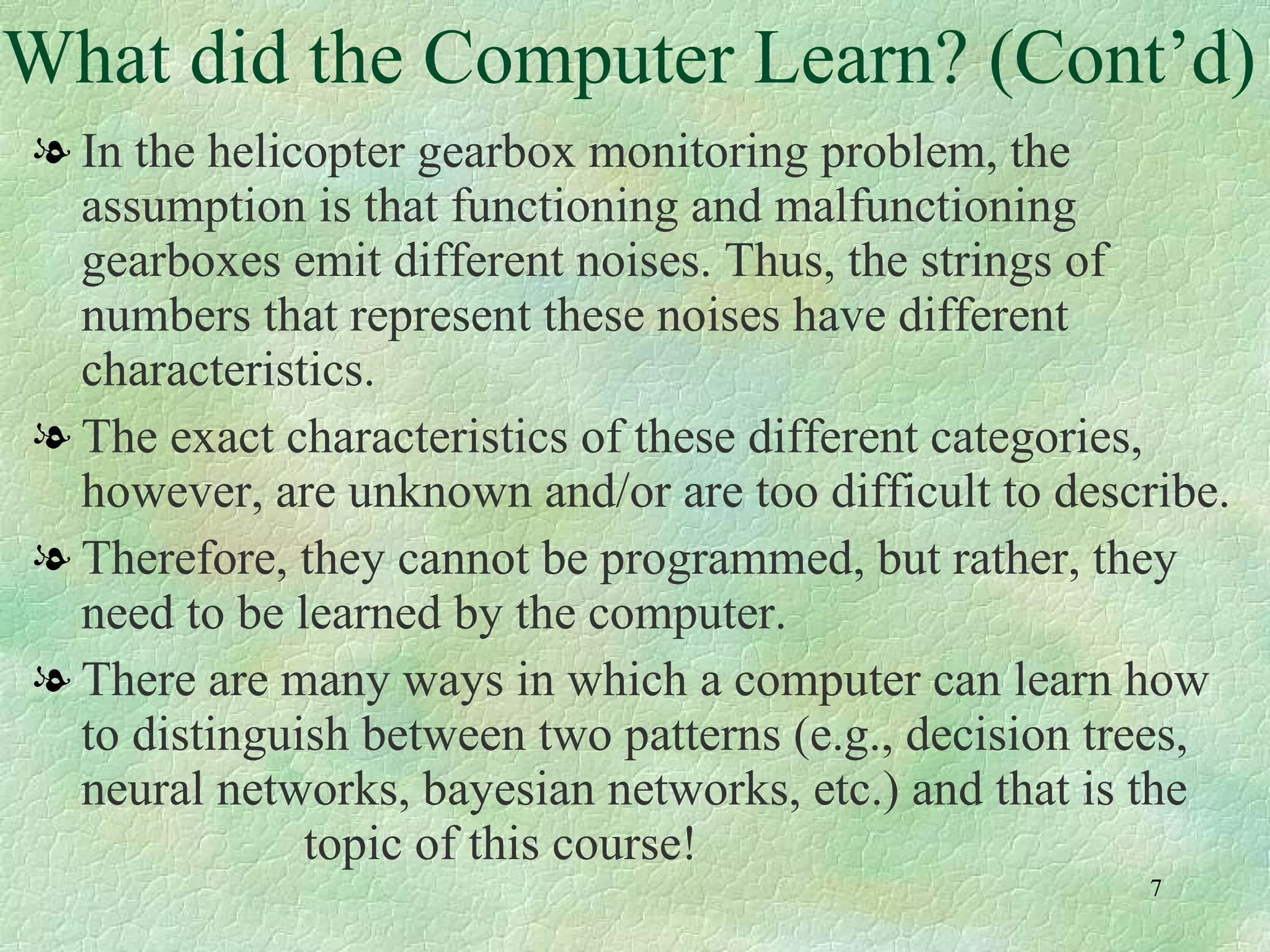 CSI 5387: Concept Learning Systems / Machine Learning | PPT