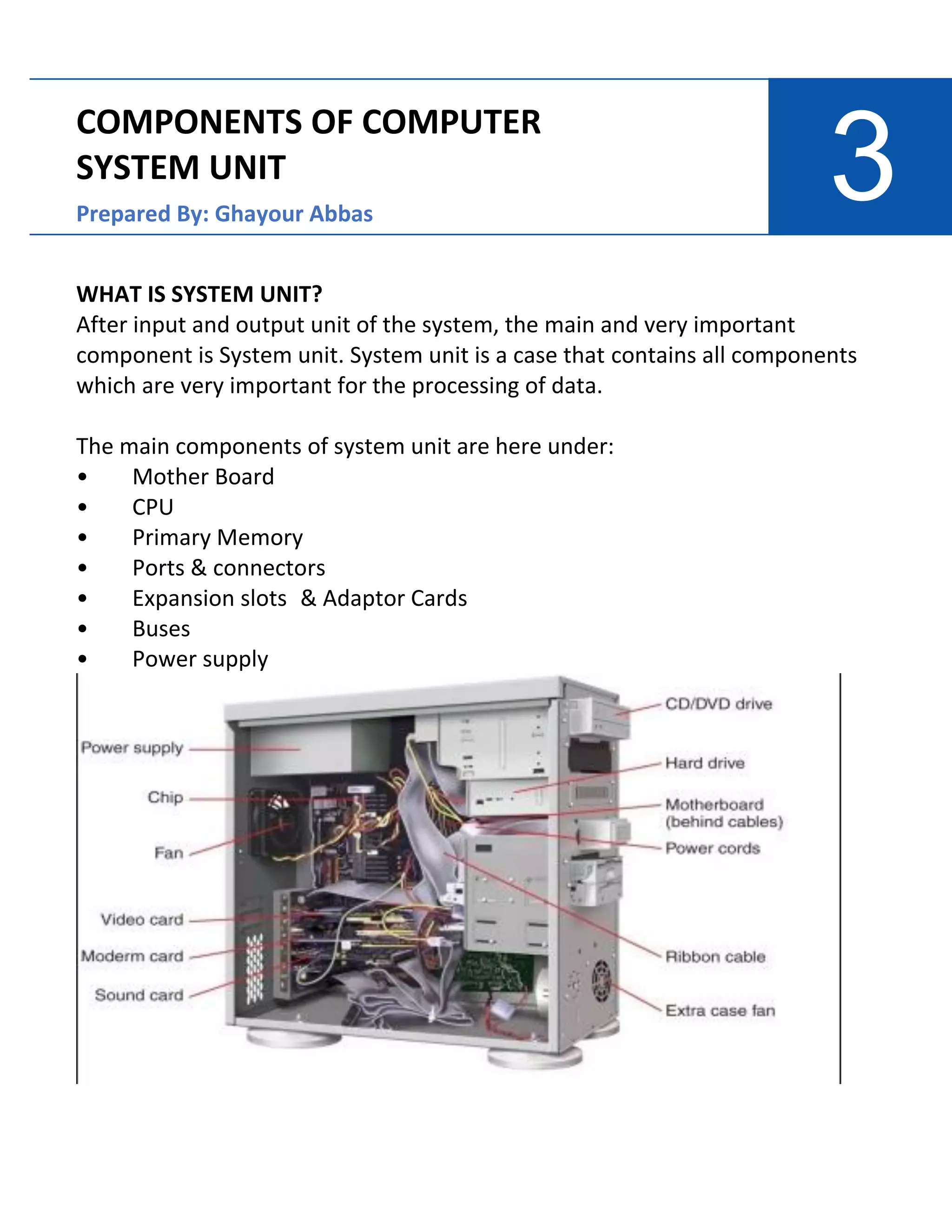 3. Component of computer - System Unit ( CSI-321) | PDF
