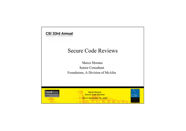 Secure Code Reviews | PDF