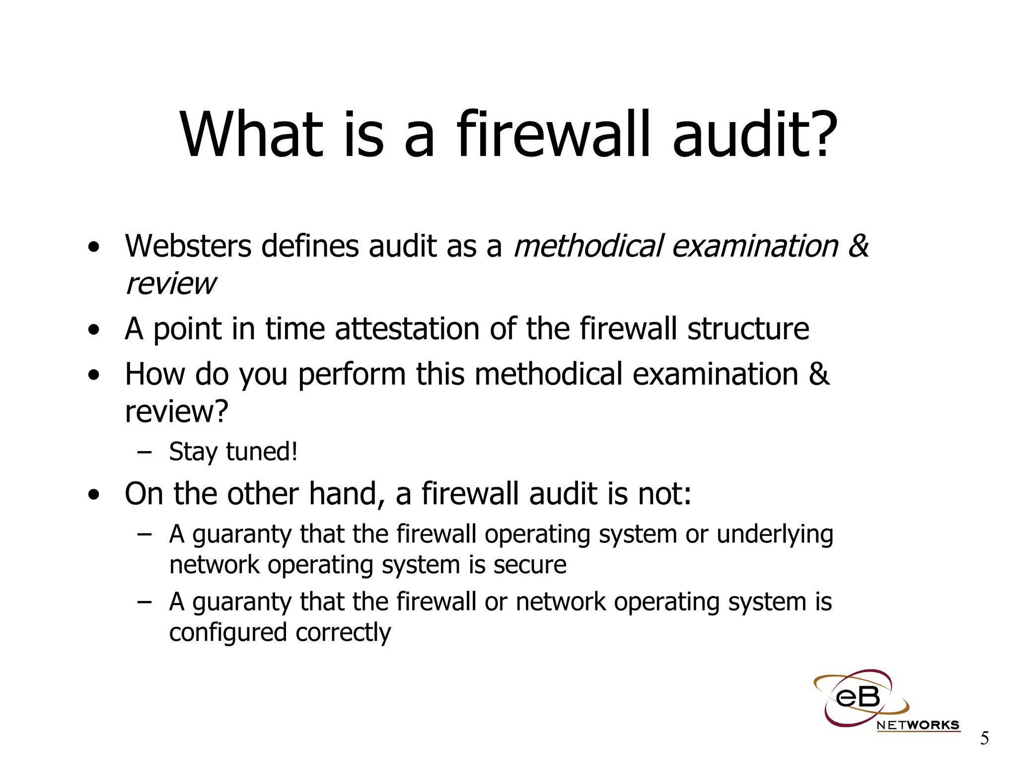 Auditing Check Point Firewalls | PPT