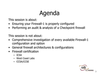 Auditing Check Point Firewalls | PPT