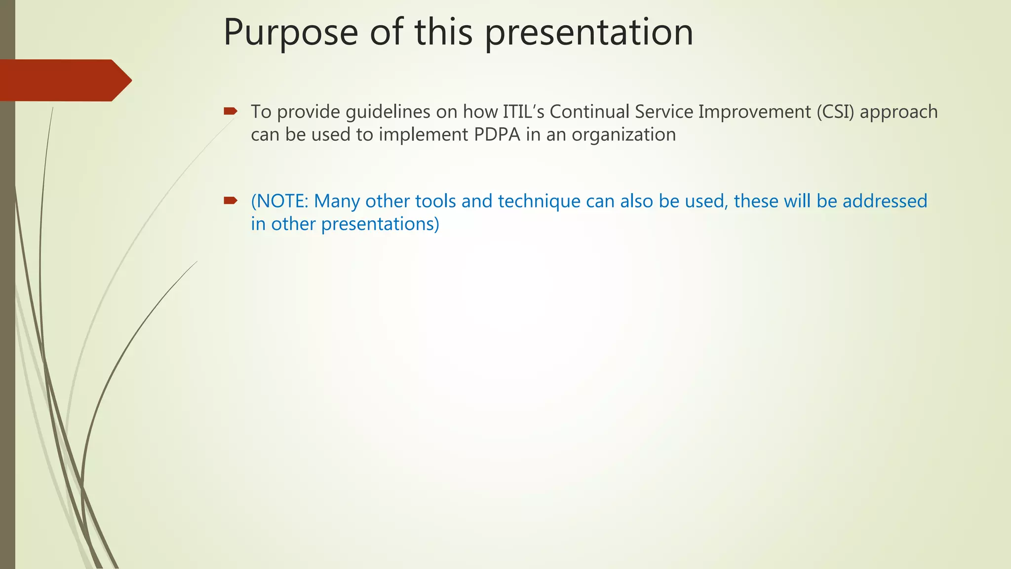 ITIL CSI approach for PDPA Management | PPT