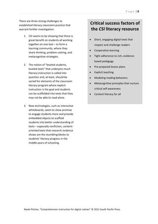 Comprehension Instruction for Digital Natives | PDF | Education industry | Industries