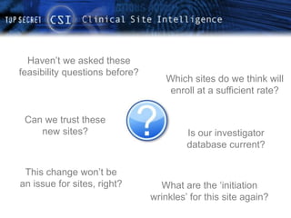 CSI: Clinical Site Intelligence | PPT