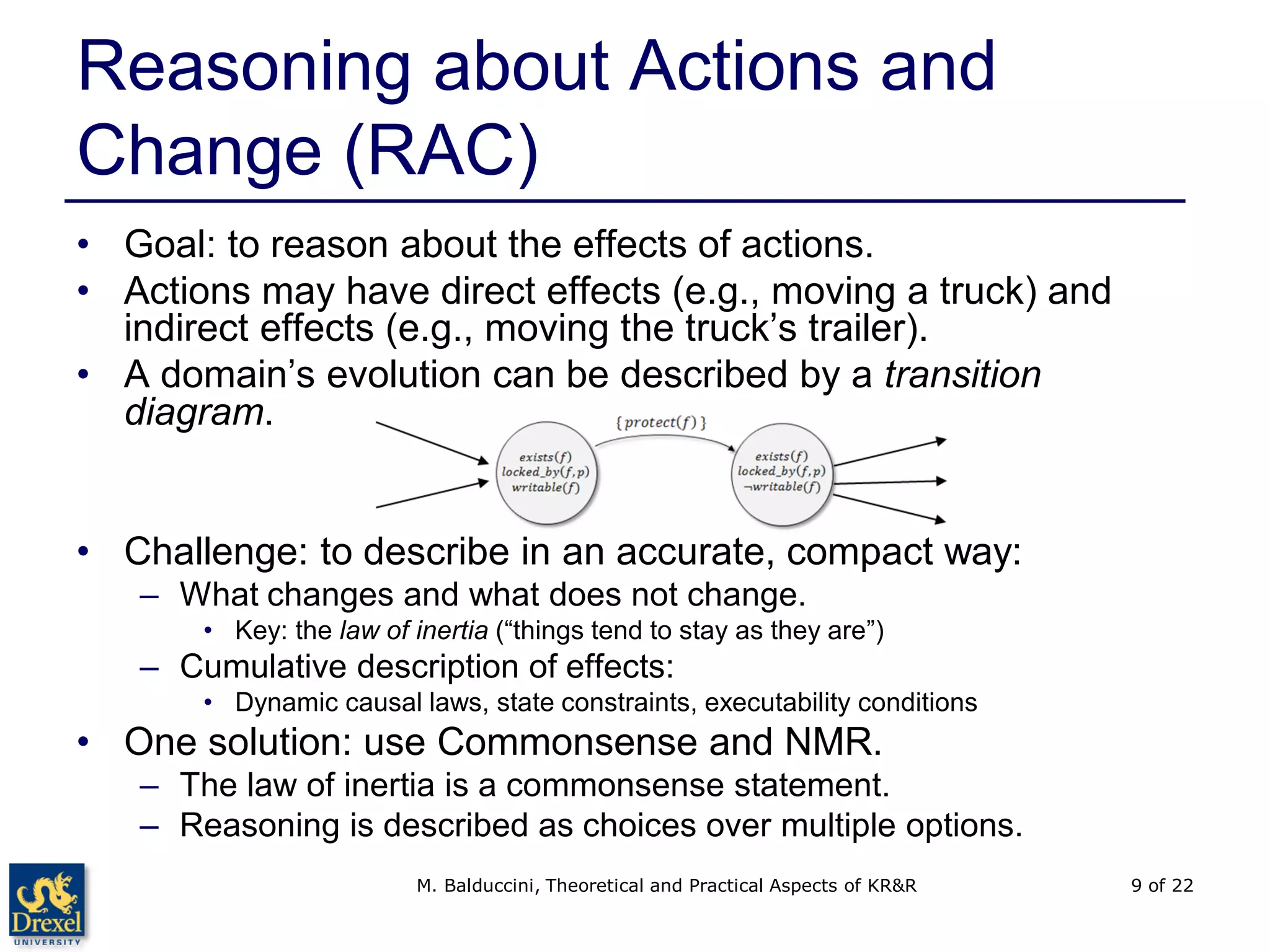 Theoretical and Practical Aspects of Knowledge Representation and ...
