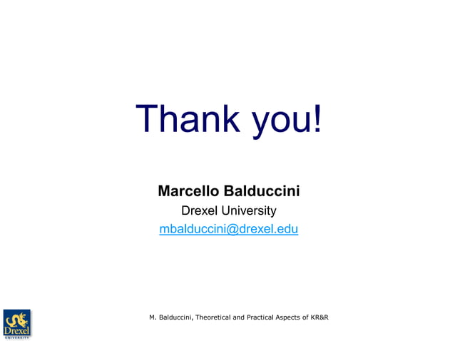 Theoretical and Practical Aspects of Knowledge Representation and Reasoning | PDF | Robotics ...