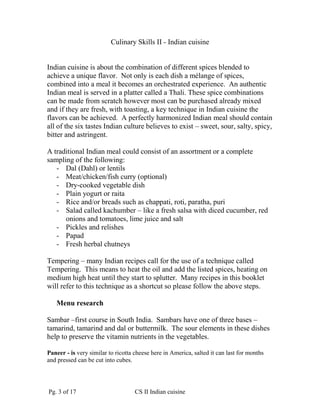 Cs ii indian cuisine | PDF