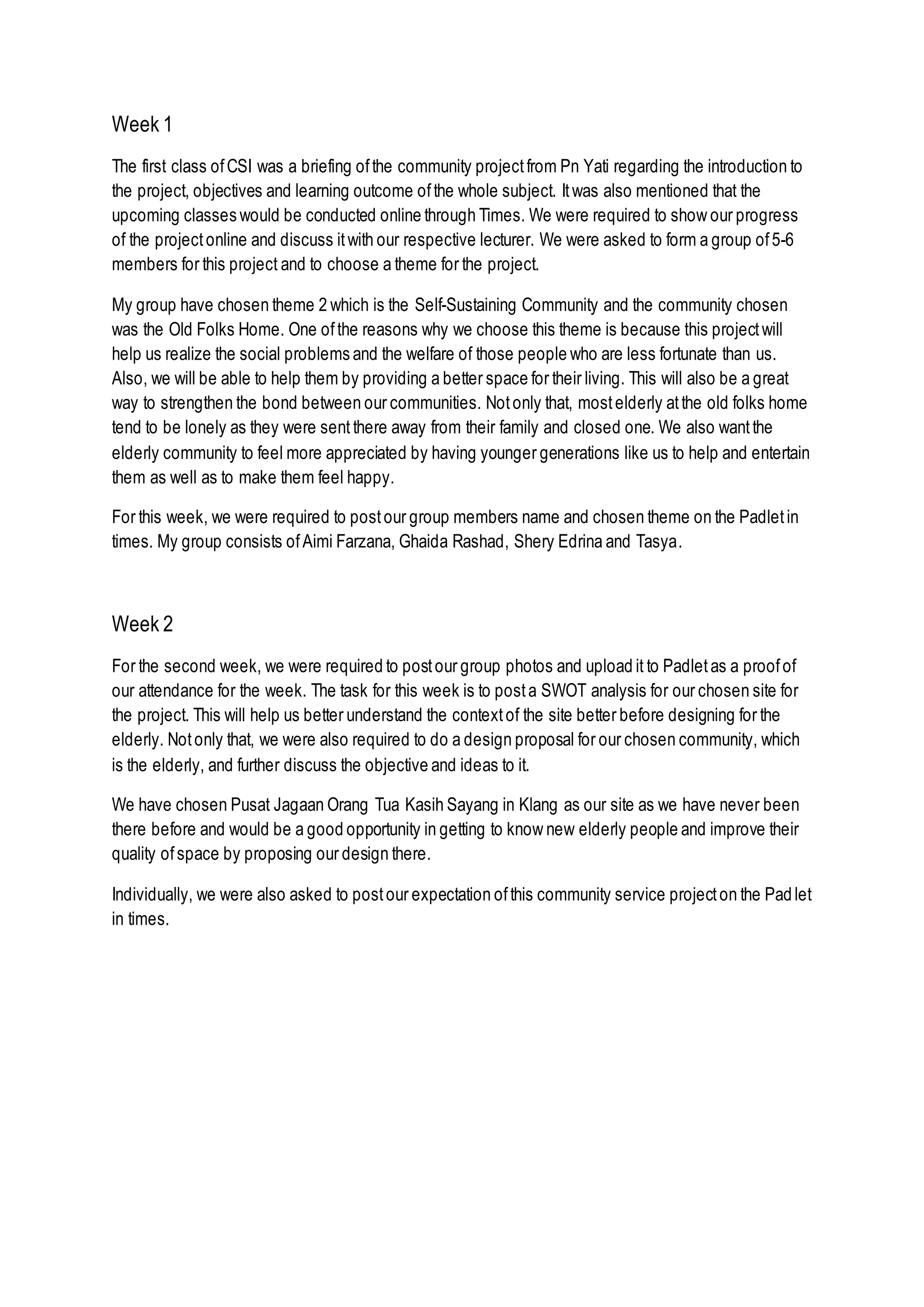 Csi individual journal | DOCX