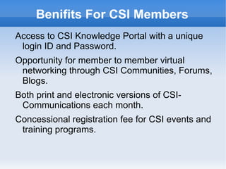 CSI Student Branch Introduction | PPT