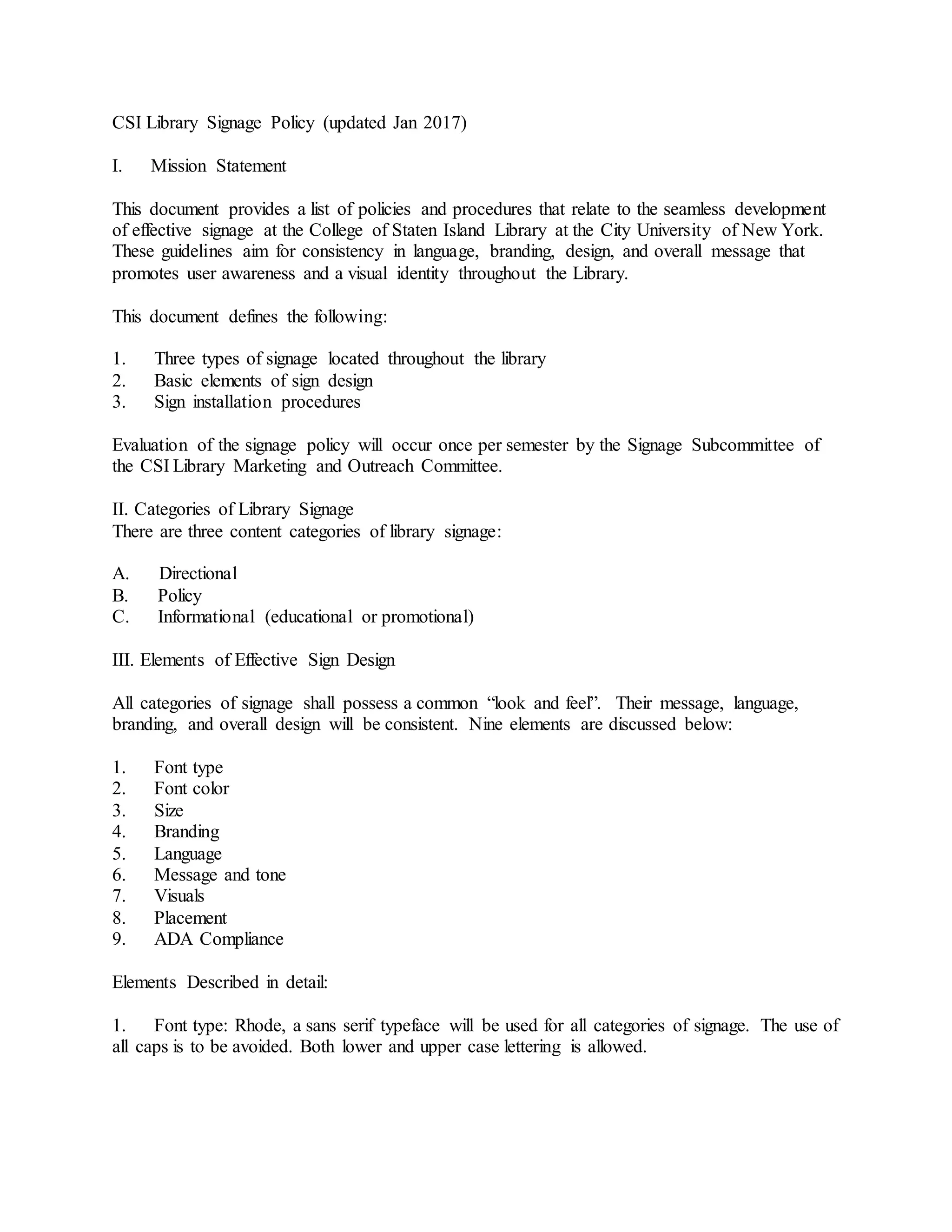 Effective Library Signage: Tips, Tricks, & Best Practices Sample Policy ...