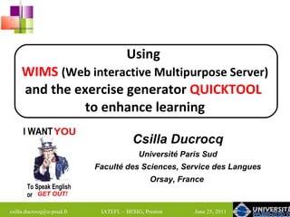 Using the WIMS | PPT
