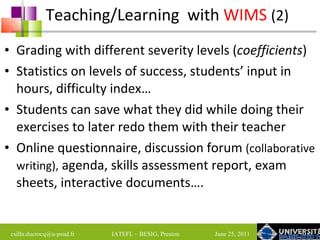 Using the WIMS | PPT