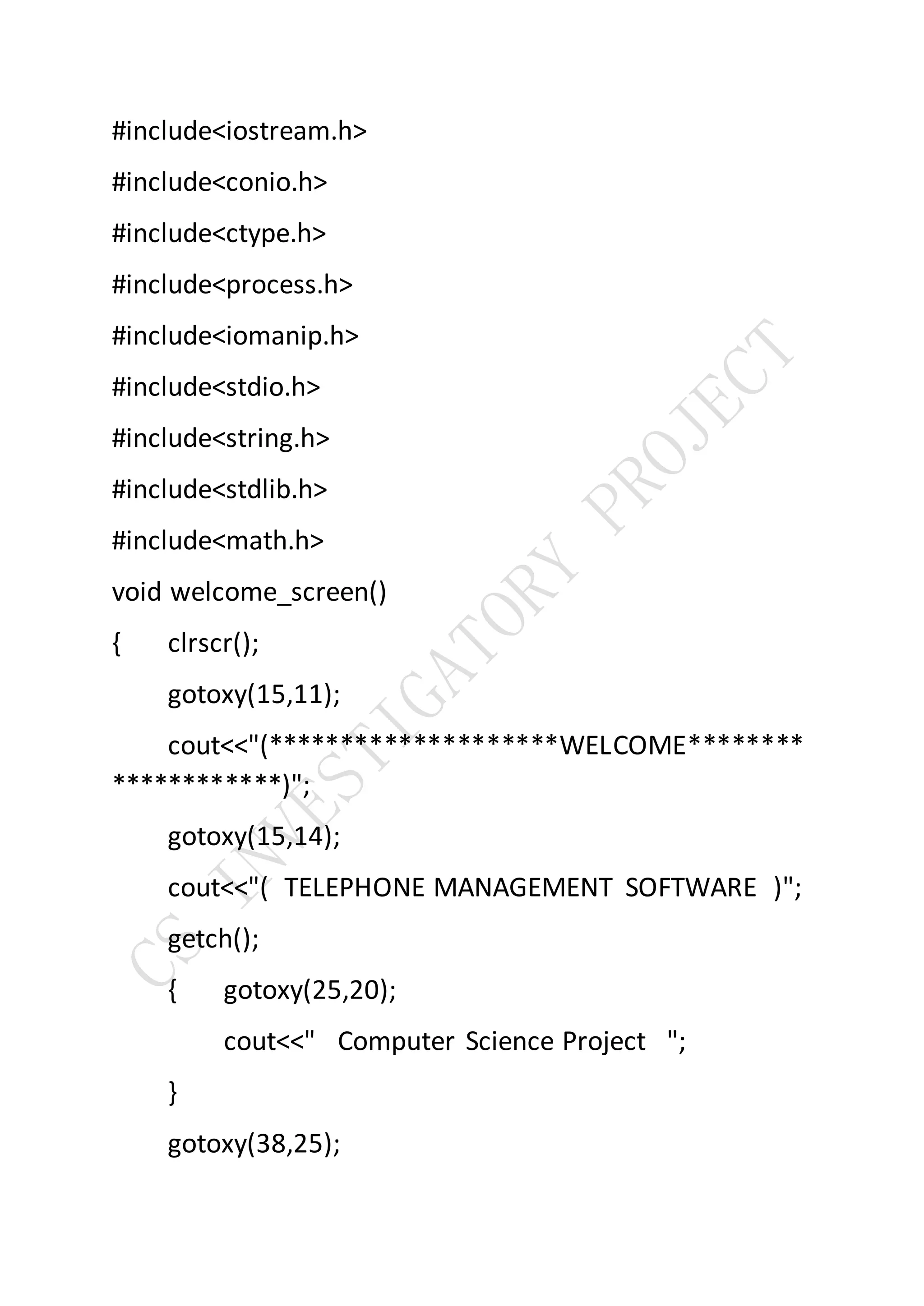 C s investigatory project on telephone directory | DOCX