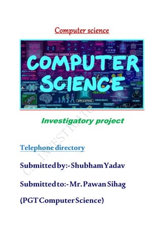 C s investigatory project on telephone directory | DOCX