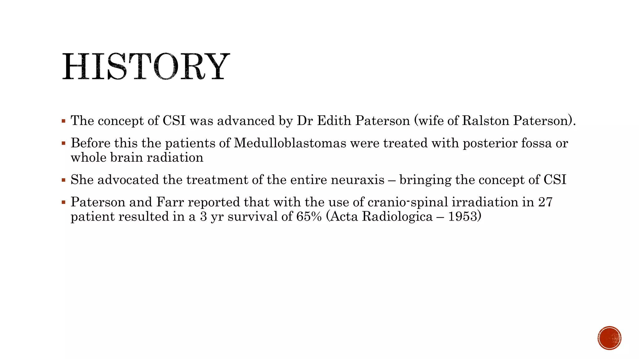 CRANIOSPINAL IRRADIATION-PART 1 | PPTX