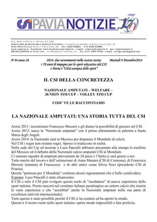 Csi pavia notizie_n_44_del_09.12.14