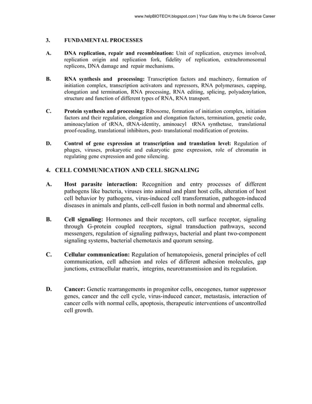 Csir syllabus paper 2011 | PDF | Genetics | Science