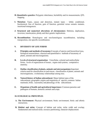 Csir syllabus paper 2011 | PDF