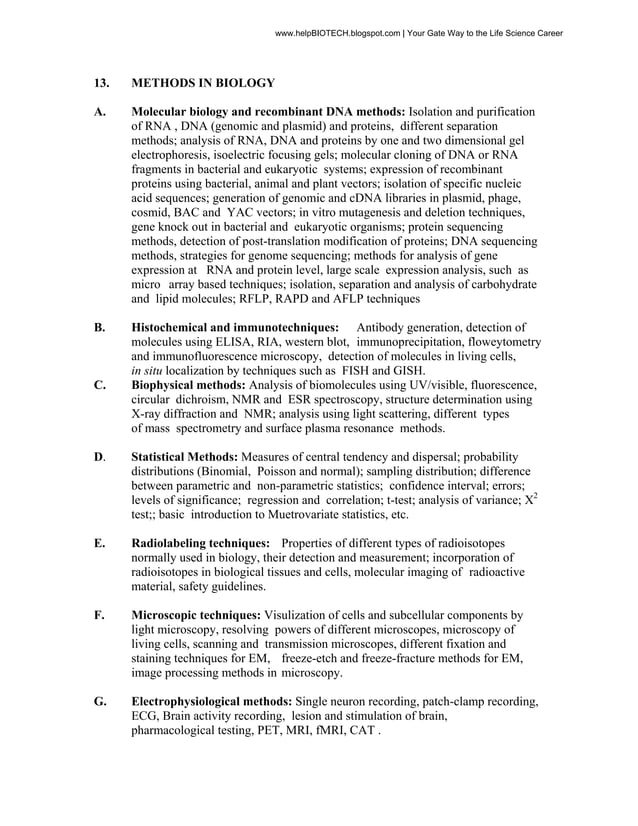 Csir syllabus paper 2011 | PDF | Genetics | Science