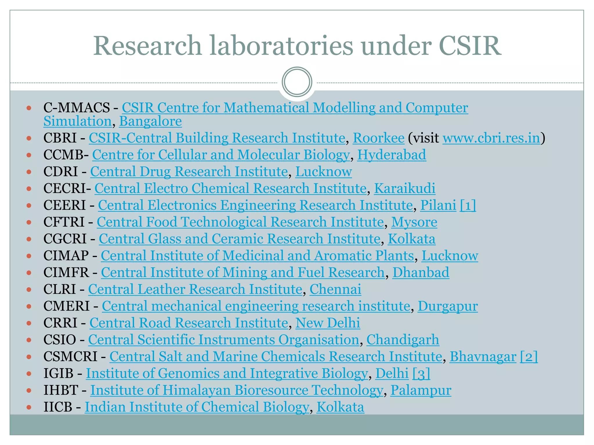 Counil of Scientific and Industrial Research (CSIR) | PPTX
