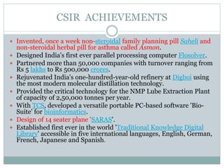 Counil of Scientific and Industrial Research (CSIR) | PPTX
