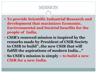 Counil of Scientific and Industrial Research (CSIR) | PPTX