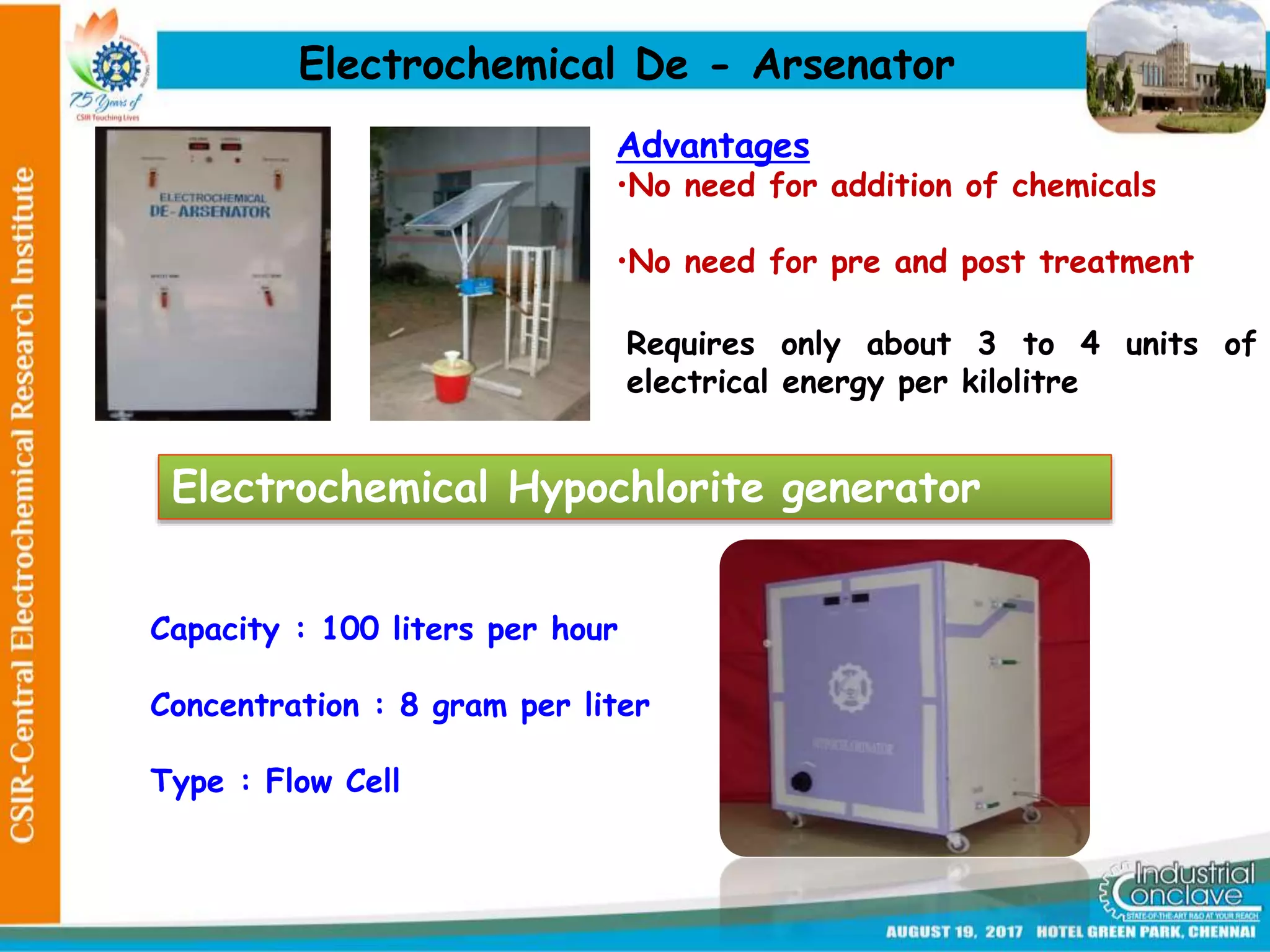 CSIR-CECRI-Industrial Conclave - Water treatment | PPTX