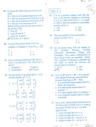 Csir ugc-net-math-june-2014 question paper | PDF