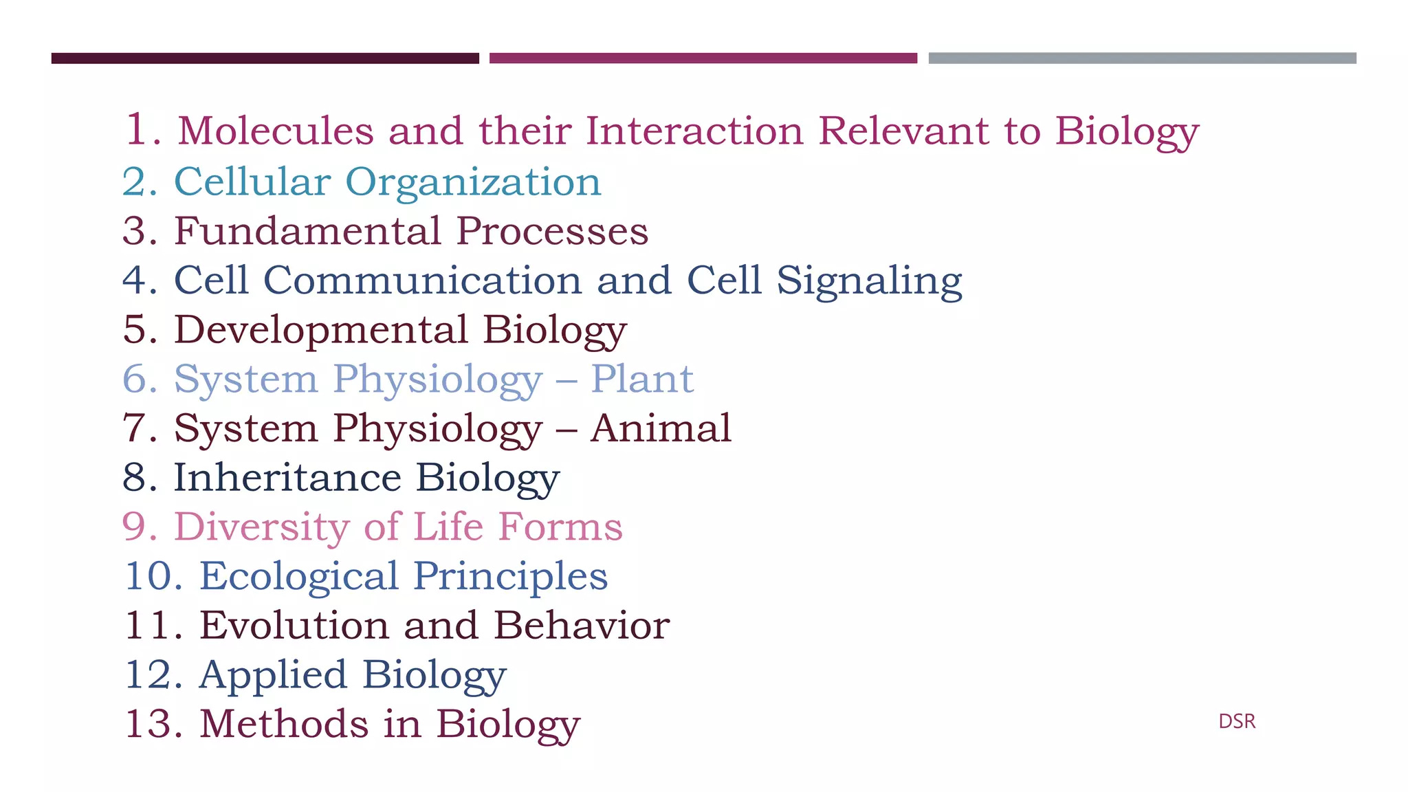 Csir lifescience syllabus | PPTX