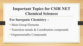 CSIR NET Chemical Science | PPTX