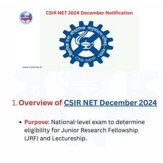 CSIR NET December 2024 Exam: All You Need to Know | PDF