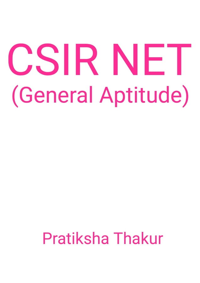 CSIR NET (General Aptitude) | PDF