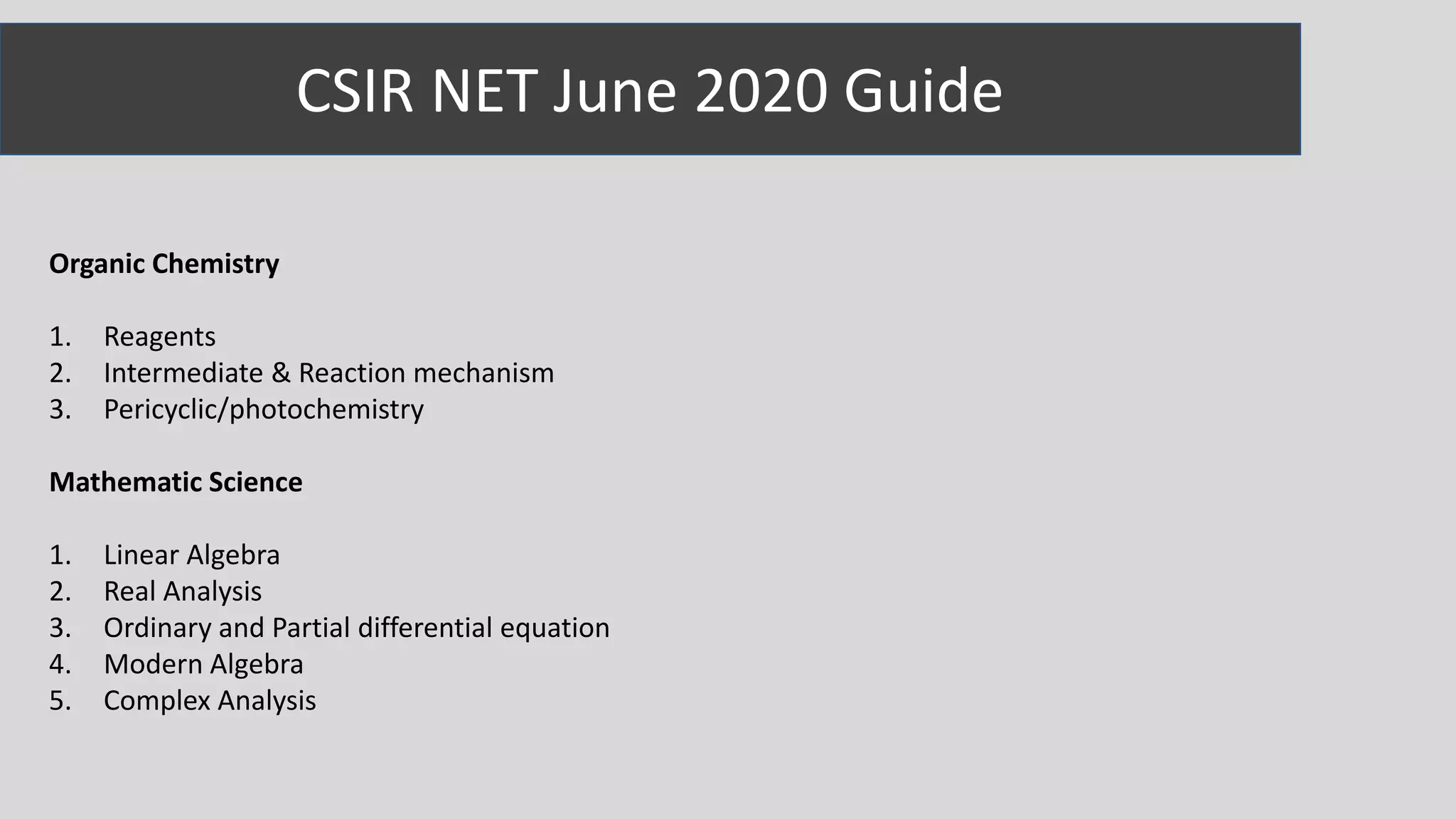 Csir Net June 2020 Preparation Guide Ppt