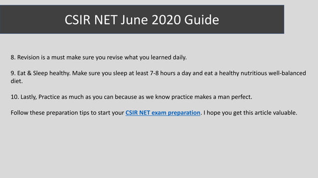 Csir Net June 2020 Preparation Guide | PPTX