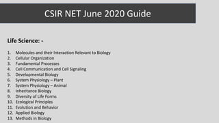 Csir Net June 2020 Preparation Guide | PPTX