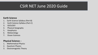 Csir Net June 2020 Preparation Guide | PPTX