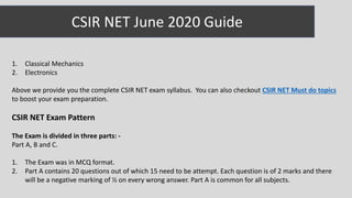 Csir Net June 2020 Preparation Guide | PPTX