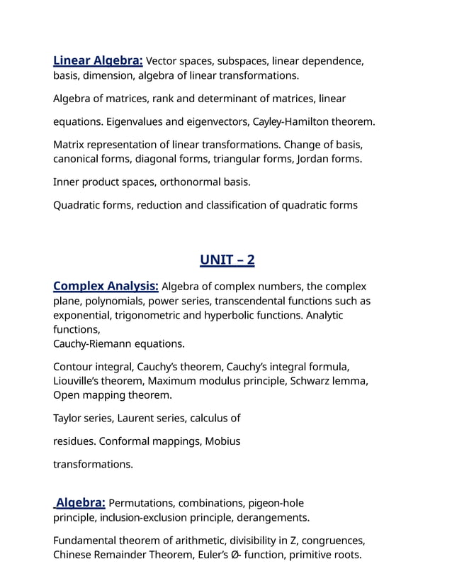 CSIR NET Mathematics Pattern and SYLLABUS - 2025 | PPTX