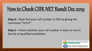 CSIR NET Result | PPTX