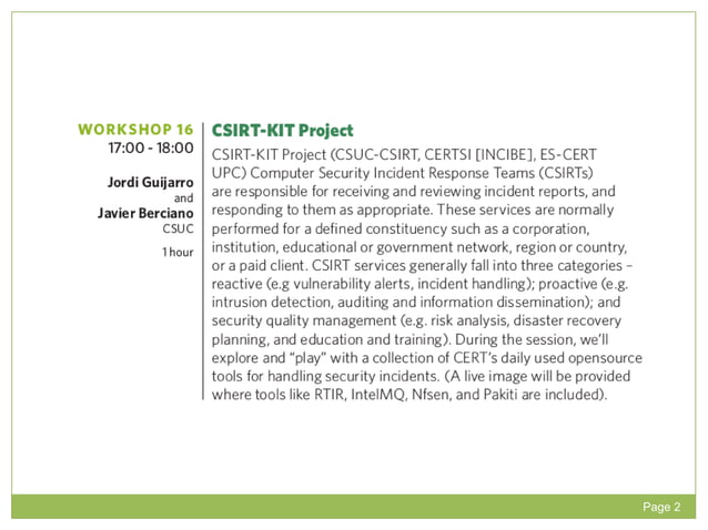 CSIRT-Kit: Your Security Response toolkit | PPT