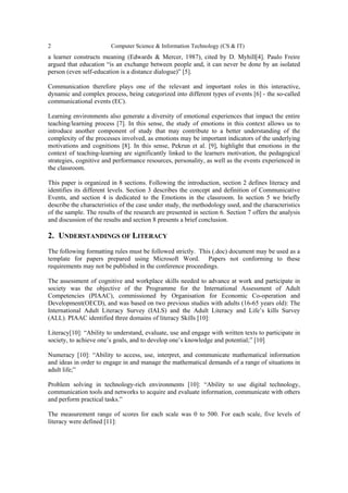 Classroom Acts on Low Literacy Adults Education Settings | PDF