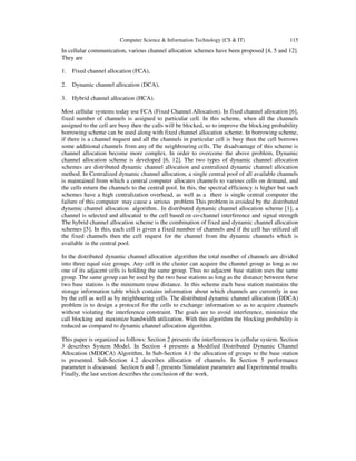 A DISTRIBUTED DYNAMIC CHANNEL ALLOCATION IN CELLULAR COMMUNICATION | PDF
