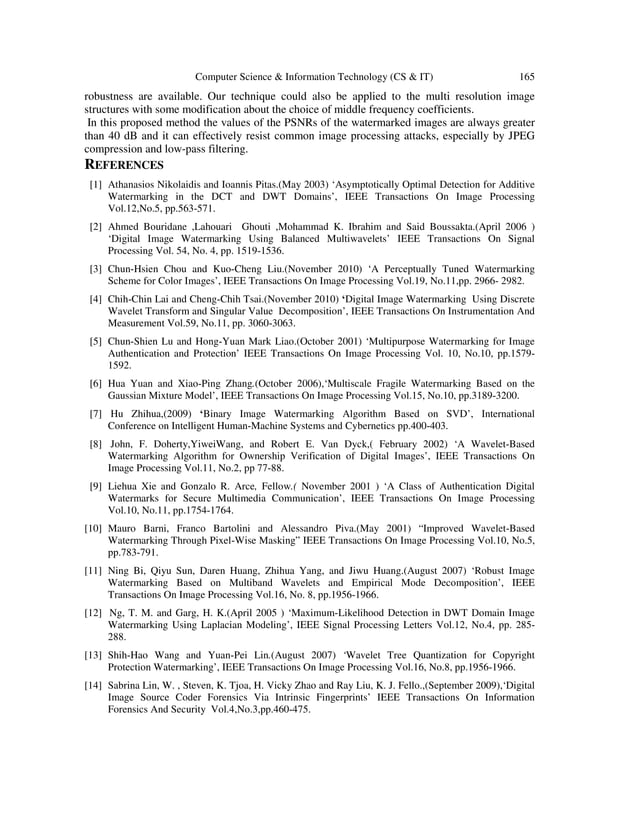 SVD Based Robust Digital Watermarking For Still Images Using Wavelet Transform | PDF