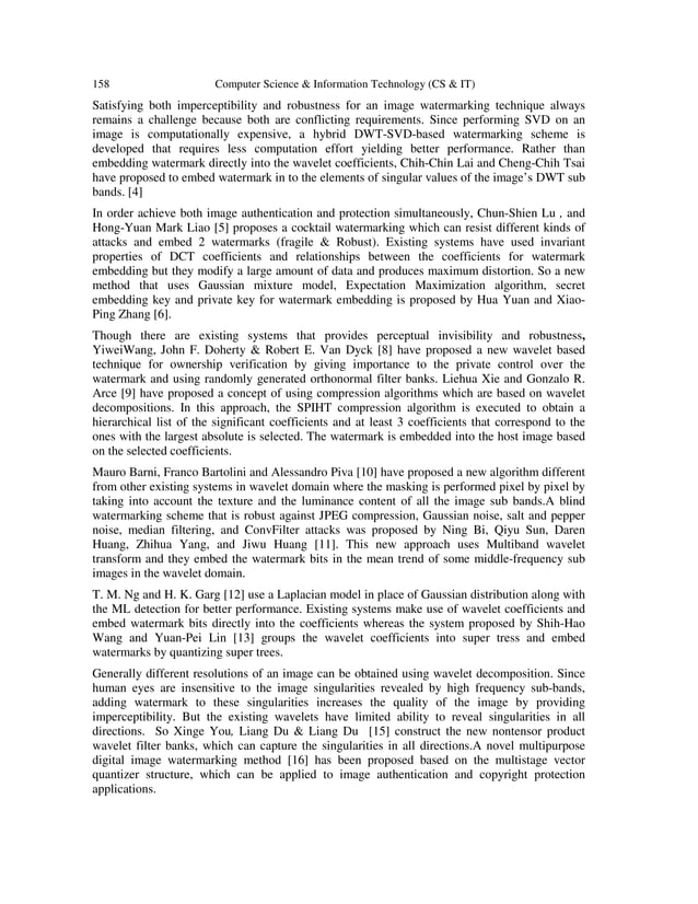 SVD Based Robust Digital Watermarking For Still Images Using Wavelet Transform | PDF