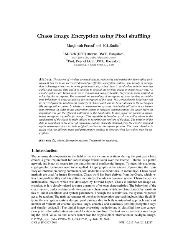 Chaos Image Encryption using Pixel shuffling | PDF